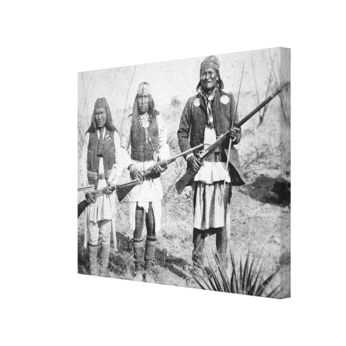 Geronimo and three of his Apache warriors, 1886 (b Canvas Print ...