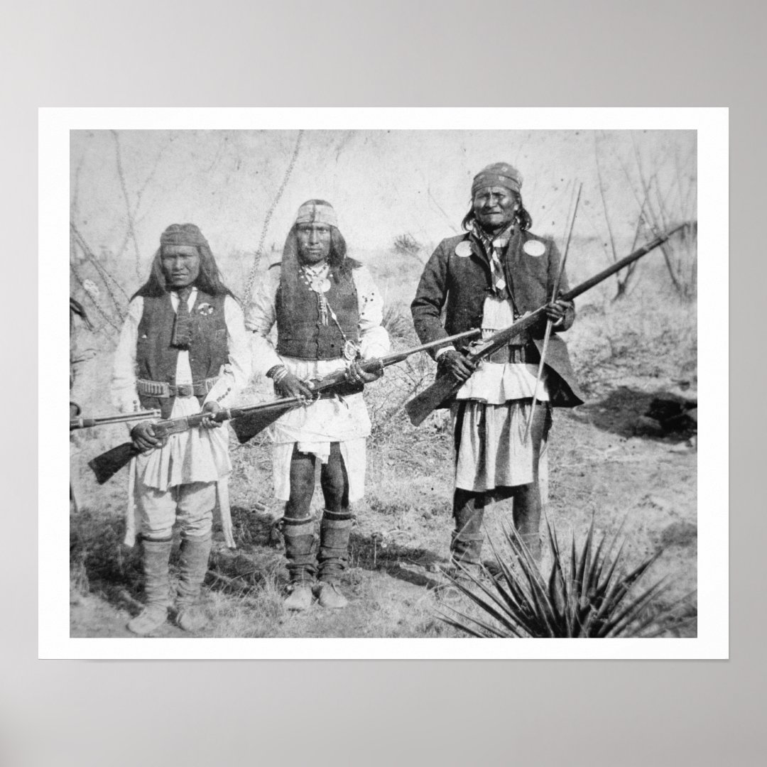 Geronimo and three of his Apache warriors, 1886 (b Poster | Zazzle