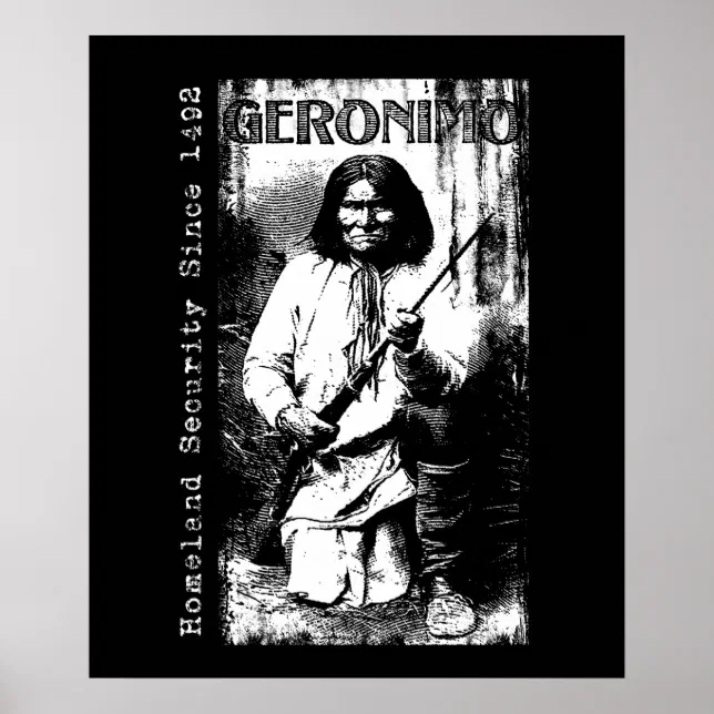 Geronimo Art Native American Apache Illustration Poster | Zazzle