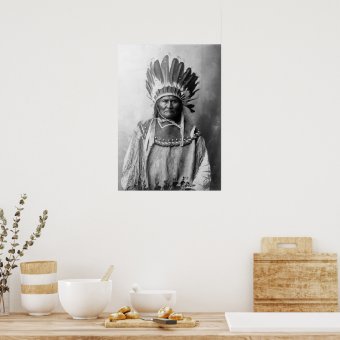 Geronimo in headdress 1907 poster | Zazzle
