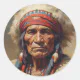 Geronimo Indian Chief Warrior Portrait Classic Round Sticker | Zazzle