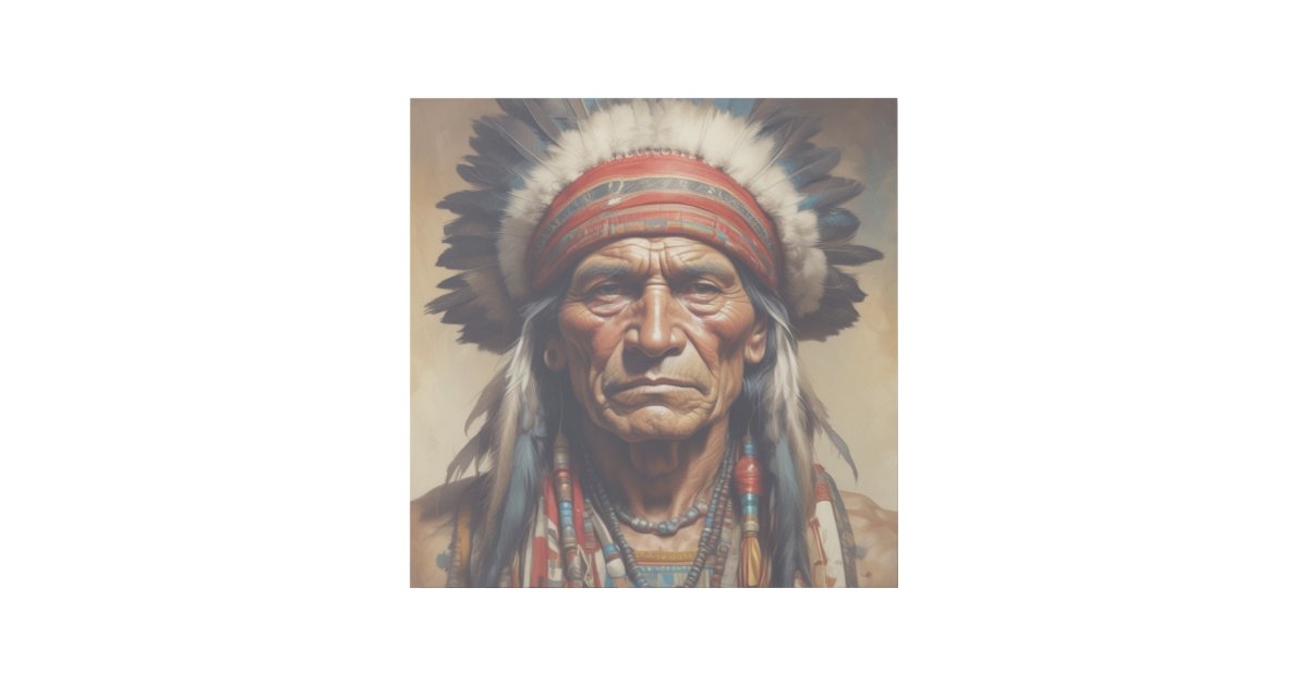Geronimo Indian Chief Warrior Portrait Gallery Wrap | Zazzle