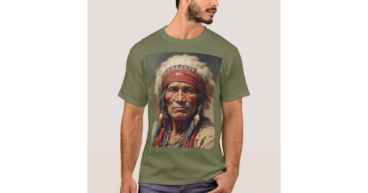 Geronimo Indian Chief Warrior Portrait T-Shirt | Zazzle