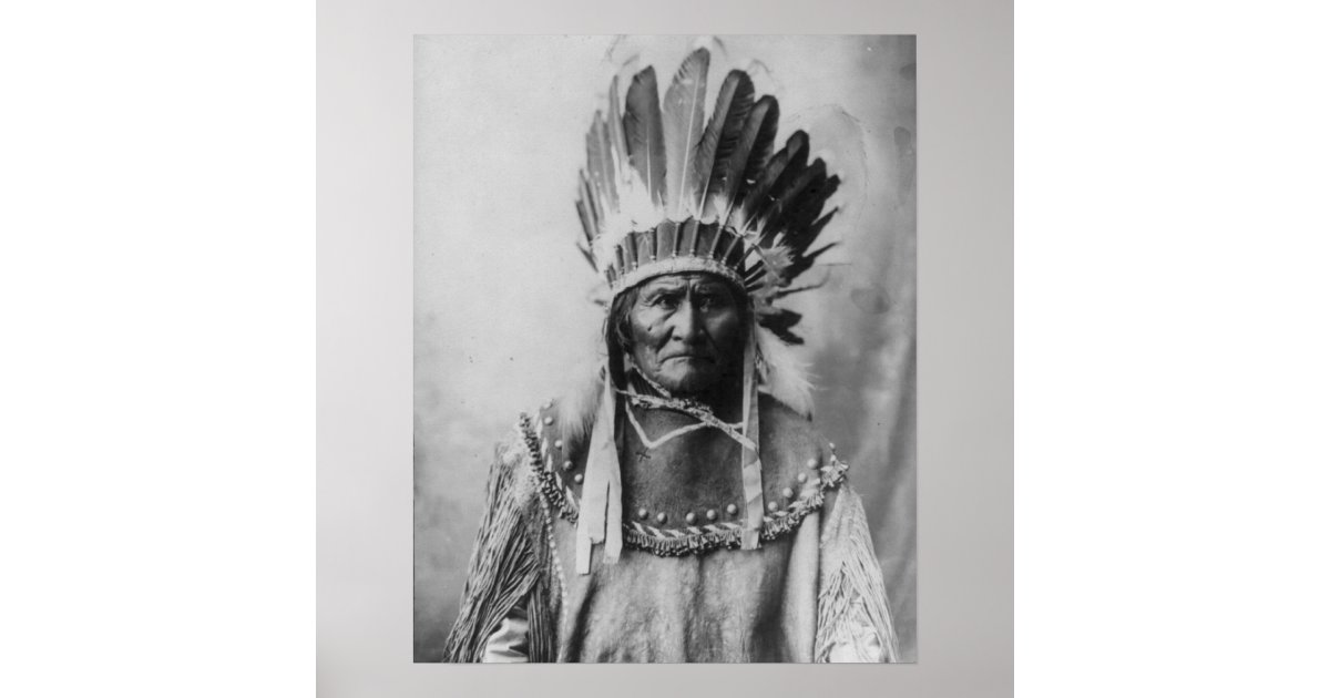 'Geronimo with Headdress' Poster | Zazzle