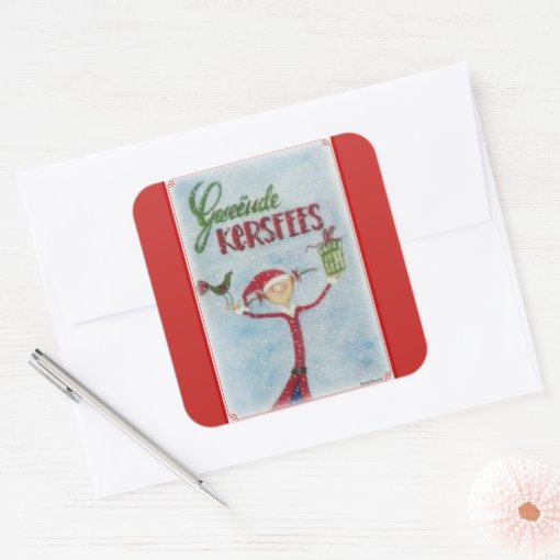 Geseende Kersfees Square Sticker | Zazzle