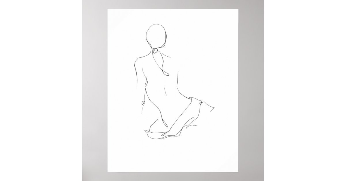 Gestural Contour Poster | Zazzle