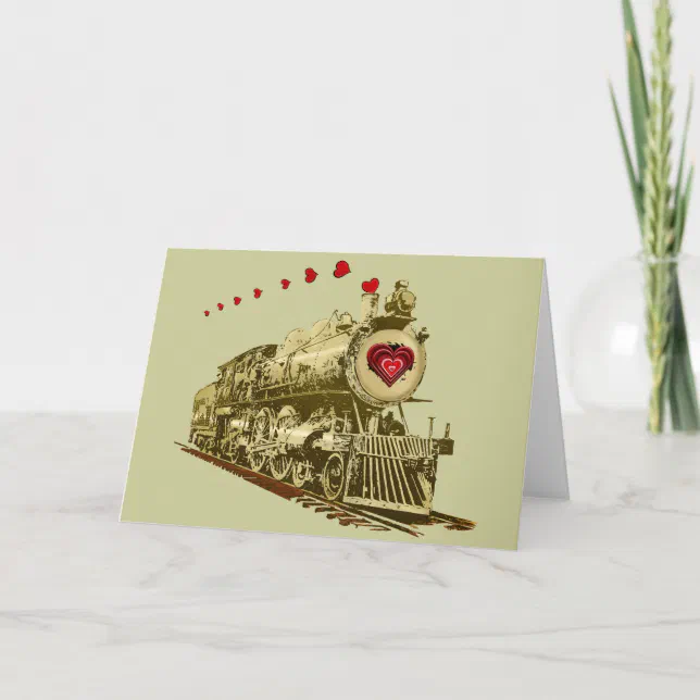 Get aboard the love train Valentines Card | Zazzle