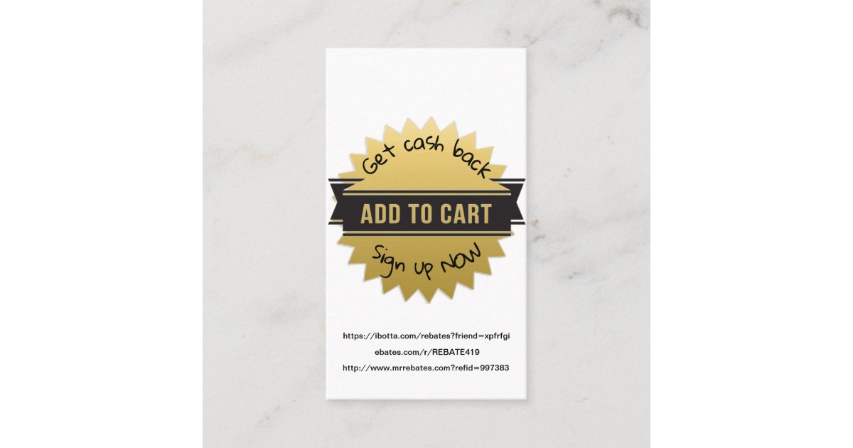 Get Cash Back Gold Star Black Banner Business Card | Zazzle