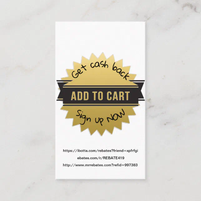 Get Cash Back Gold Star Black Banner Business Card | Zazzle
