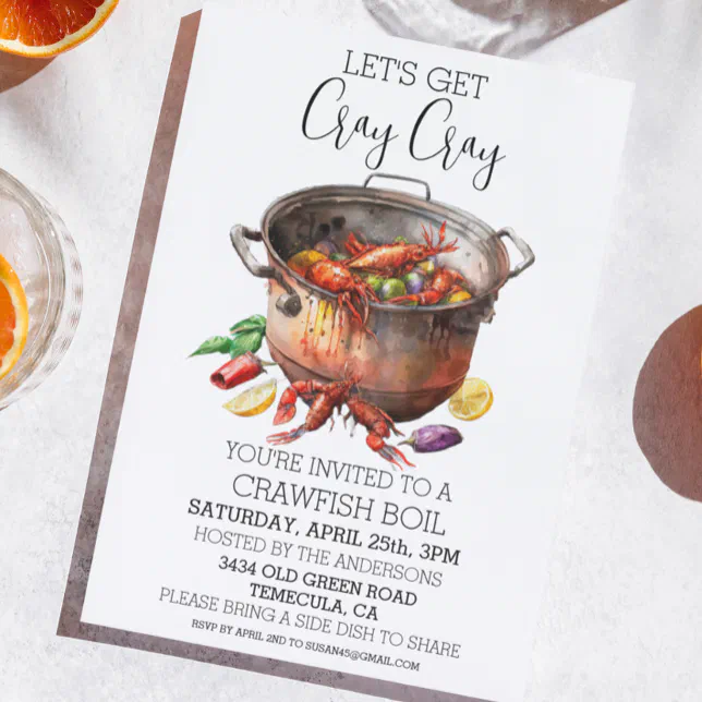 Get Cray Cray Crawfish Boil Seafood Invitation | Zazzle