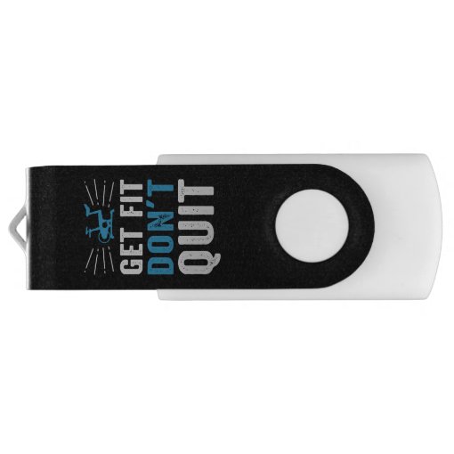 Get Fit Dont Quit Fitness Gym Motivational Blue Flash Drive Zazzle