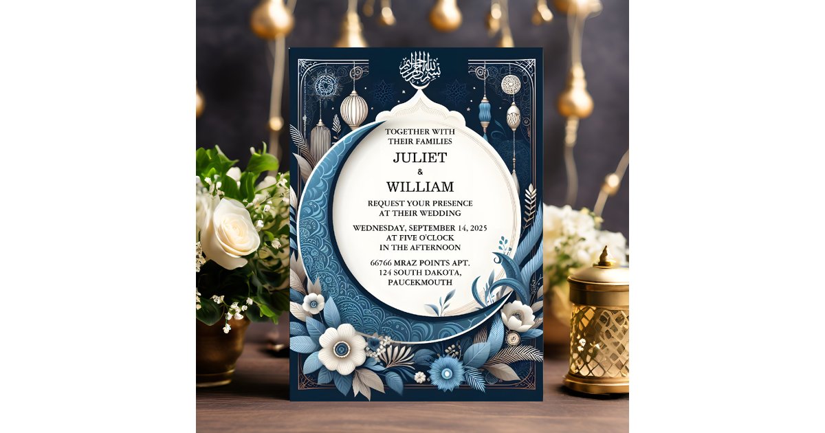 Get Henna Islam Nikah Arabic Walima Muslim Wedding Invitation | Zazzle