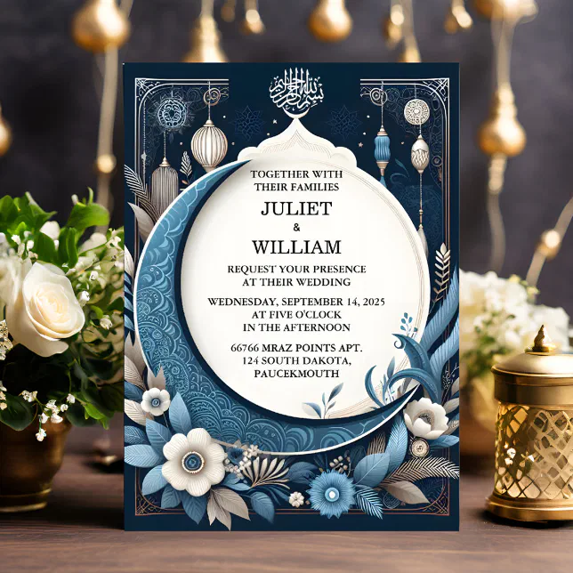 Get Henna Islam Nikah Arabic Walima Muslim Wedding Invitation | Zazzle