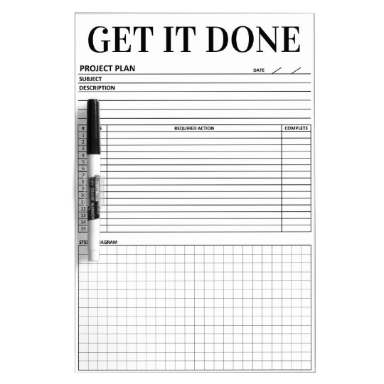 GET IT DONE - Project Plan Dry Erase Board | Zazzle.com