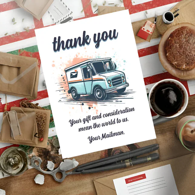 Get Letter Carrier Mailman Postal Mail Carrier Thank You Card | Zazzle