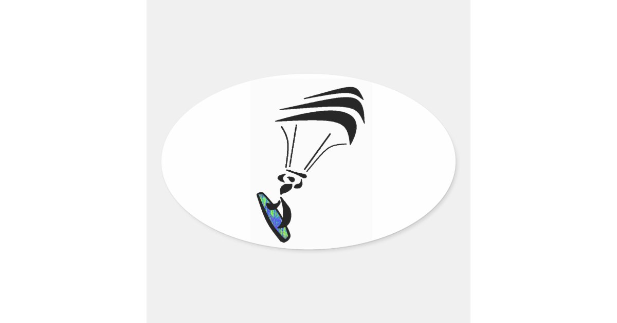 GET LIFTED KITEBOARDING OVAL STICKER | Zazzle