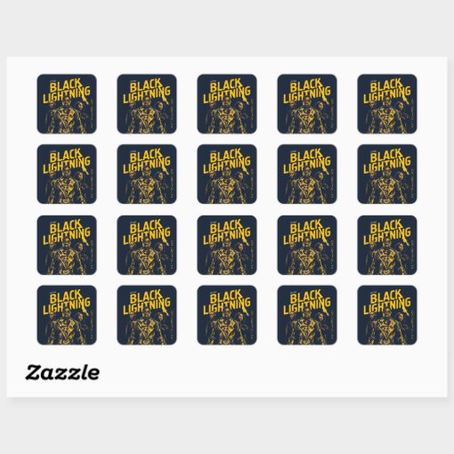 Get Lit - Black Lightning Square Sticker | Zazzle