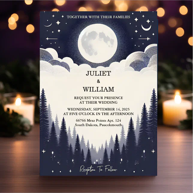 Get Night Sunset Stars Moon Cloud Twilight Wedding Invitation | Zazzle