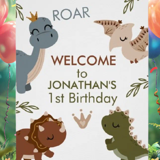 Get Ready for a Dino-Mite Celebration Foam Board | Zazzle