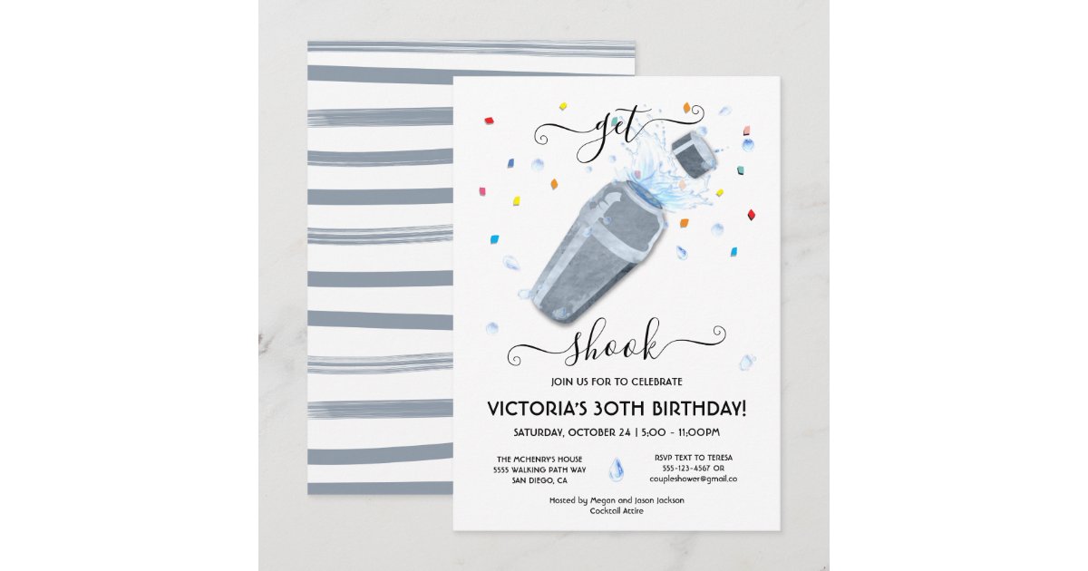 Get Shook Cocktail Shaker Party Invitation | Zazzle