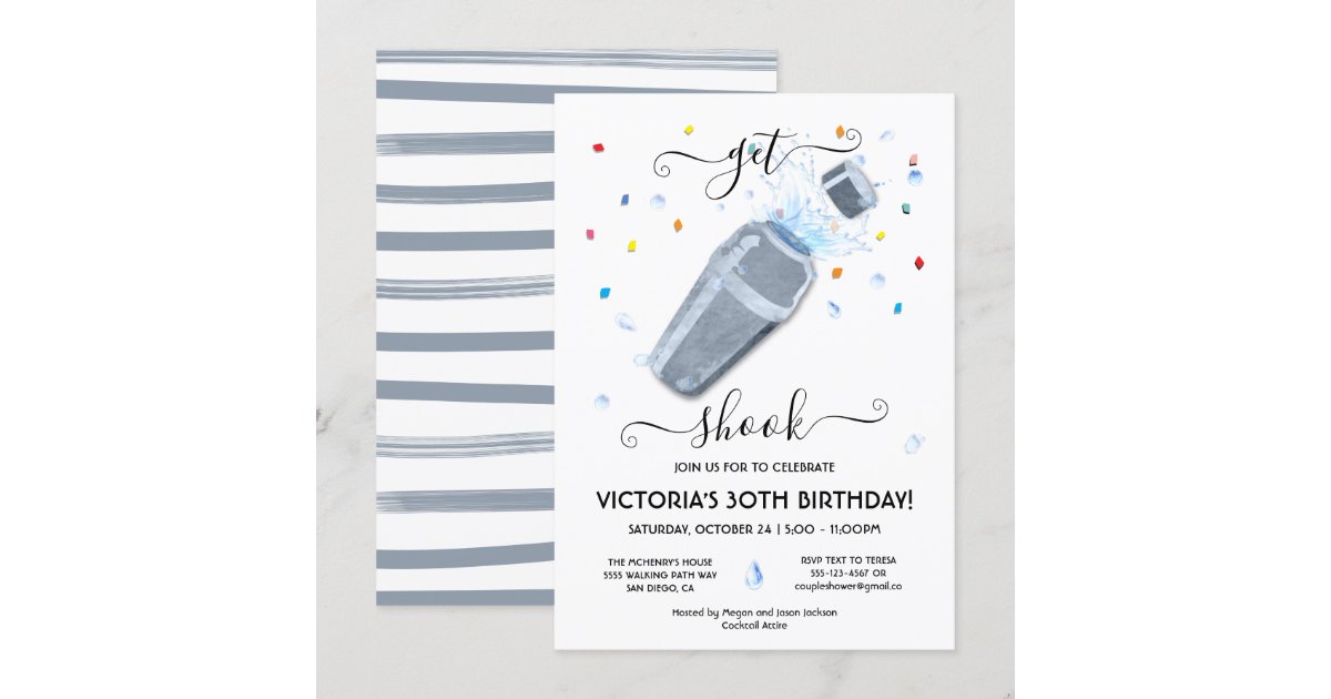 Get Shook Cocktail Shaker Party Invitation | Zazzle