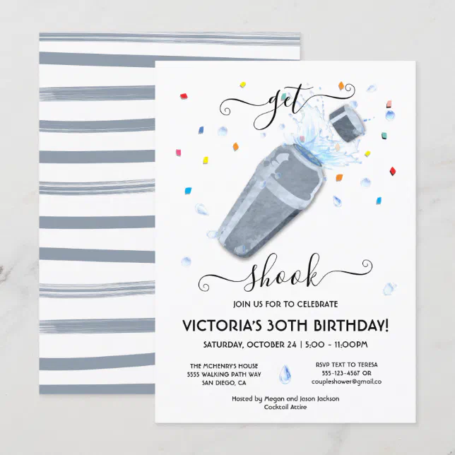 Get Shook Cocktail Shaker Party Invitation | Zazzle
