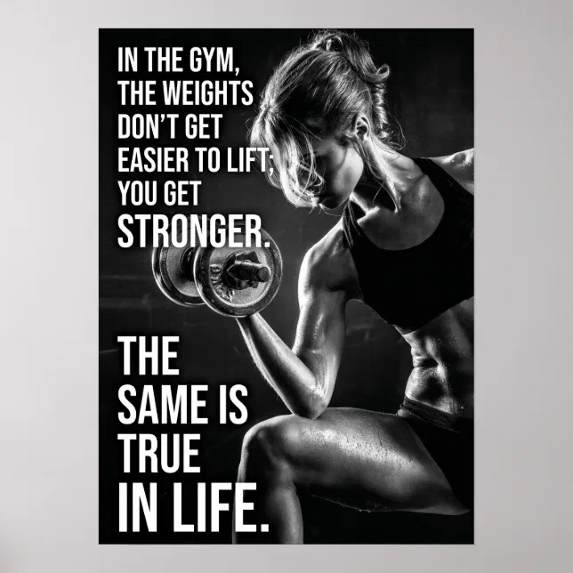 Get Stronger - Gym and Life Motivational Poster | Zazzle