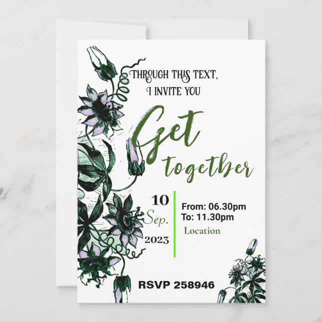 Get together invitation | Zazzle