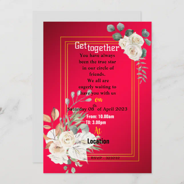 Get together invitation | Zazzle