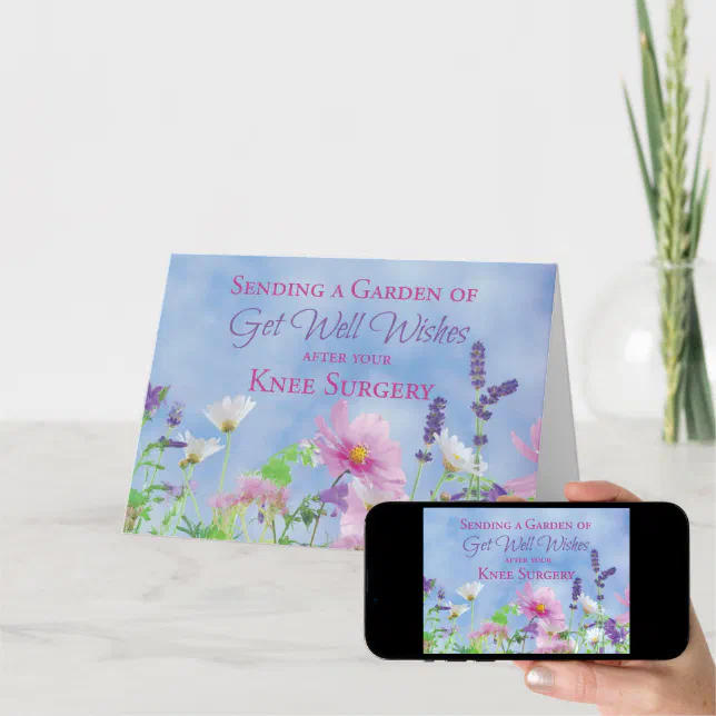 Get Well After Knee Surgery, Garden Flowers Card | Zazzle