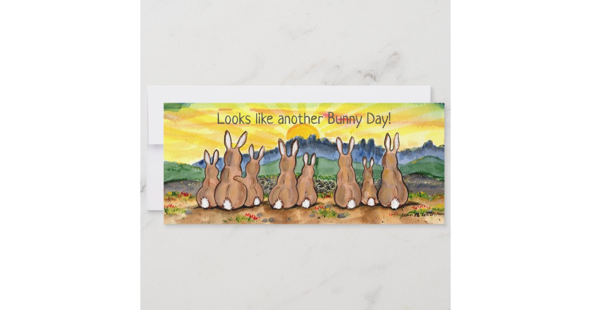 Get Well Bunny Rabbit Sunrise Scene Yellow Cute Card | Zazzle