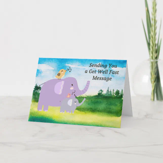 Get Well Card for Child with Elephants. | Zazzle