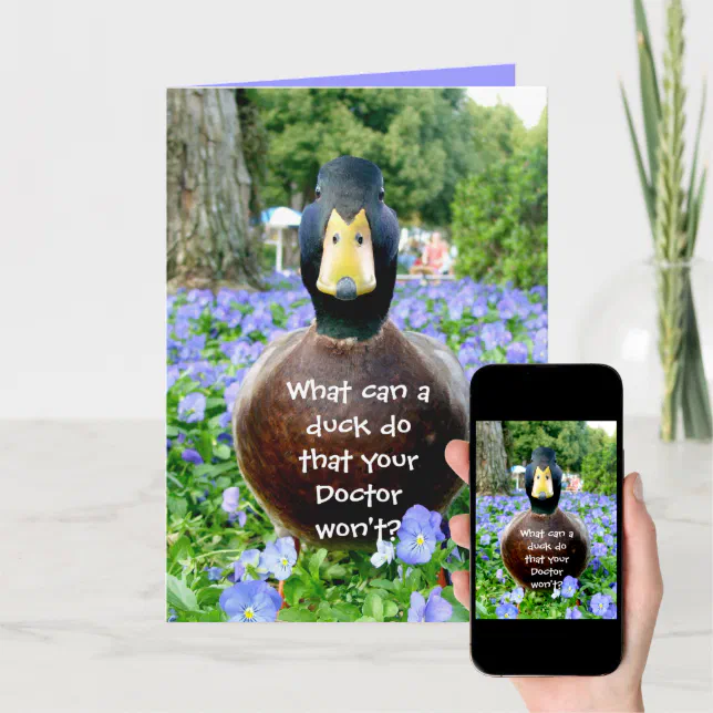 Get well card funny duck | Zazzle