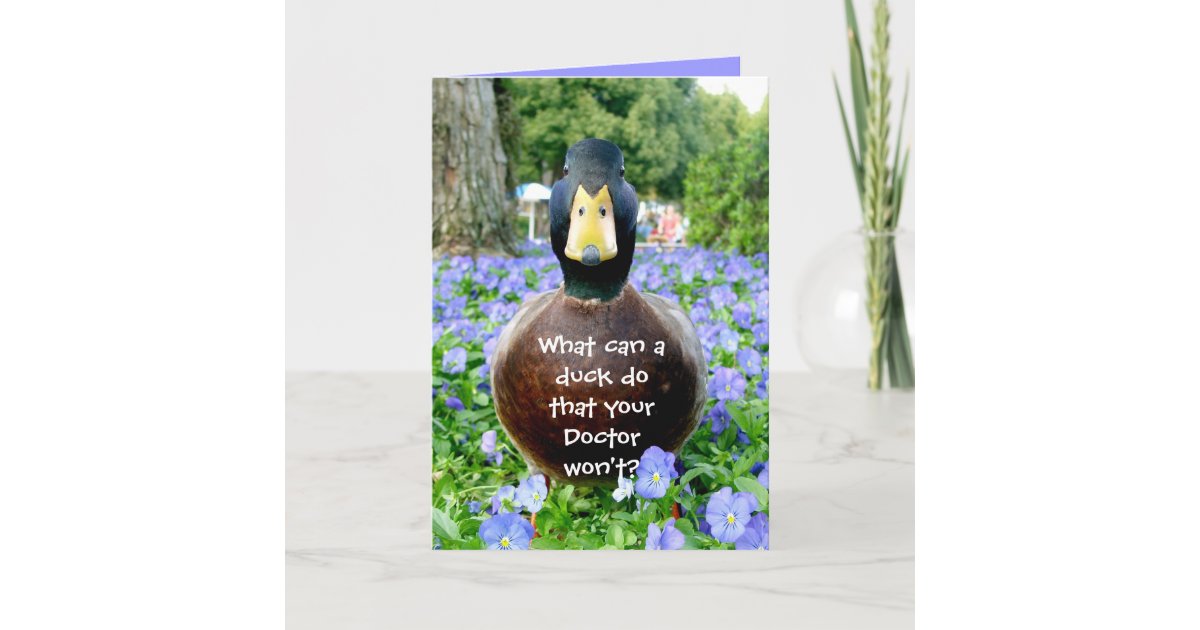 Get well card funny duck | Zazzle