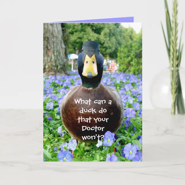 Get well card funny duck | Zazzle