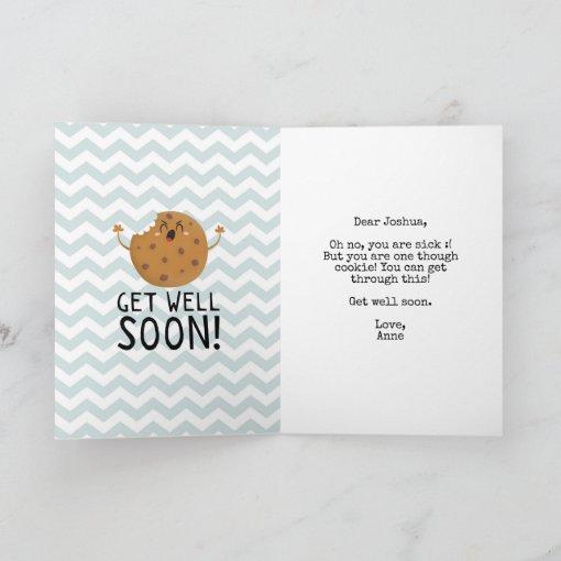 Get well card one though cookie child funny | Zazzle