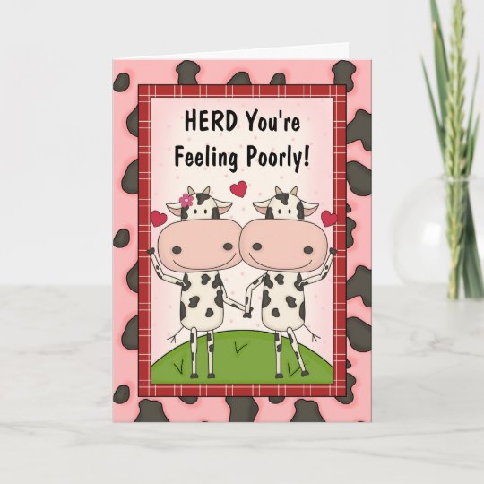 Get Well - Cows Card | Zazzle.com