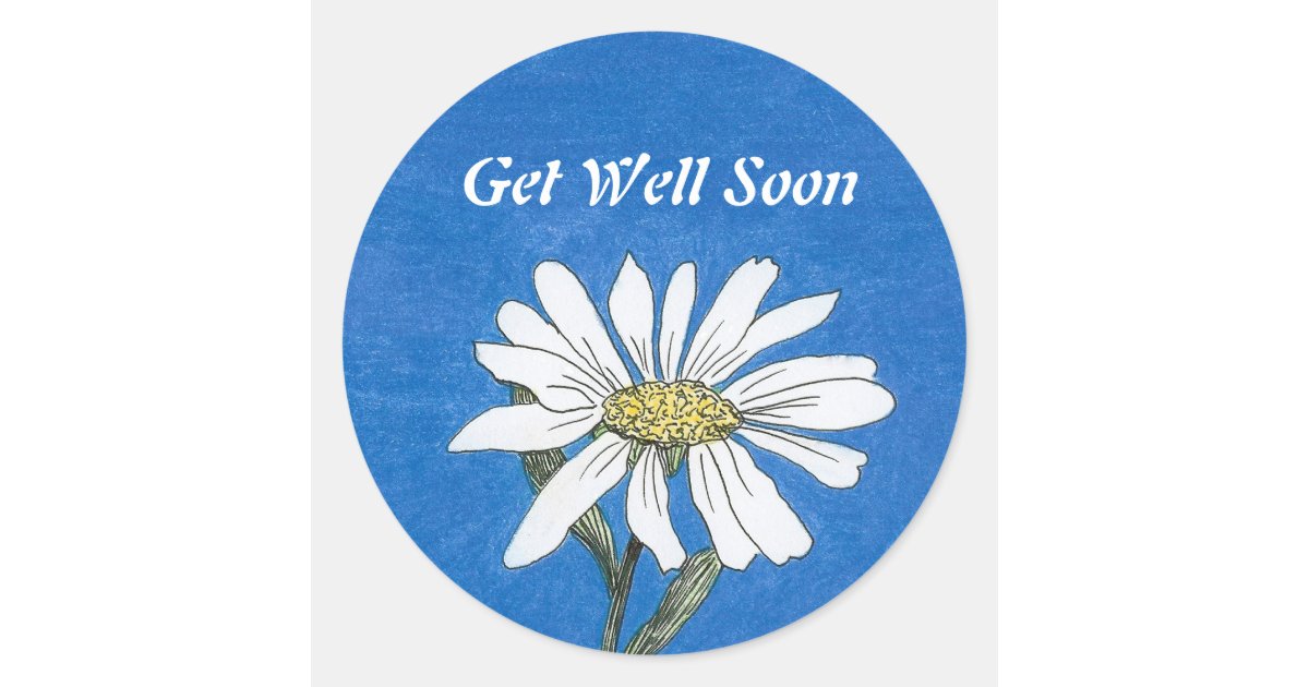 Get Well Daisy Sticker | Zazzle