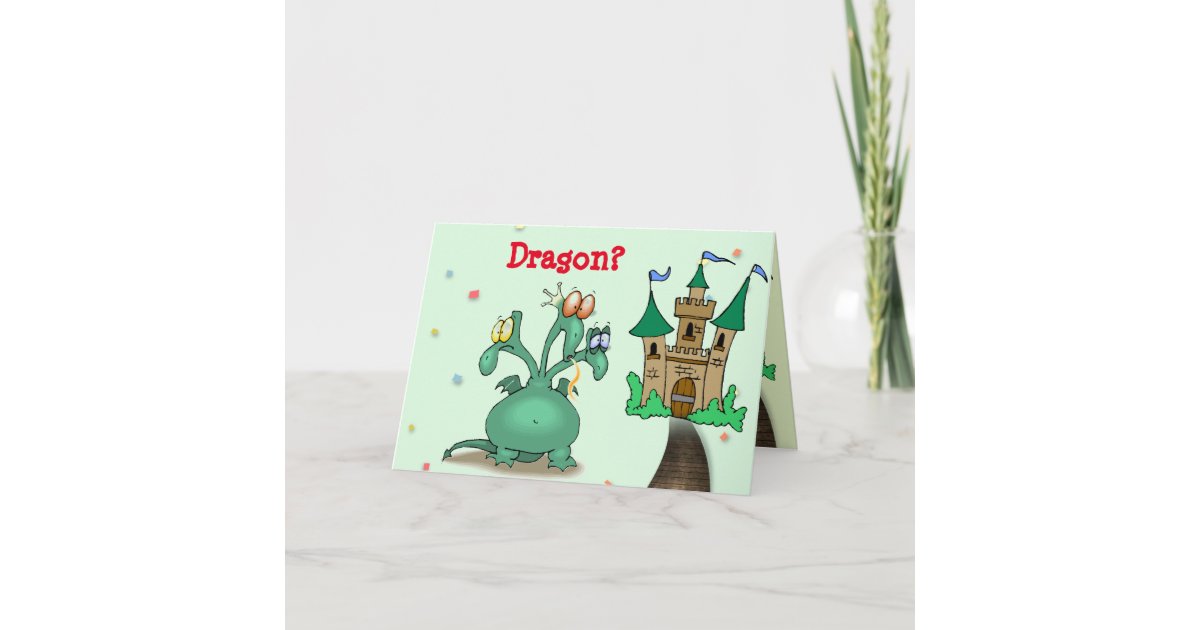 "Get Well" Dragon and Castle Card | Zazzle