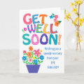 Get Well Eye Surgery with Bright Flowers Card | Zazzle