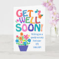 Get Well Eye Surgery with Bright Flowers Card | Zazzle