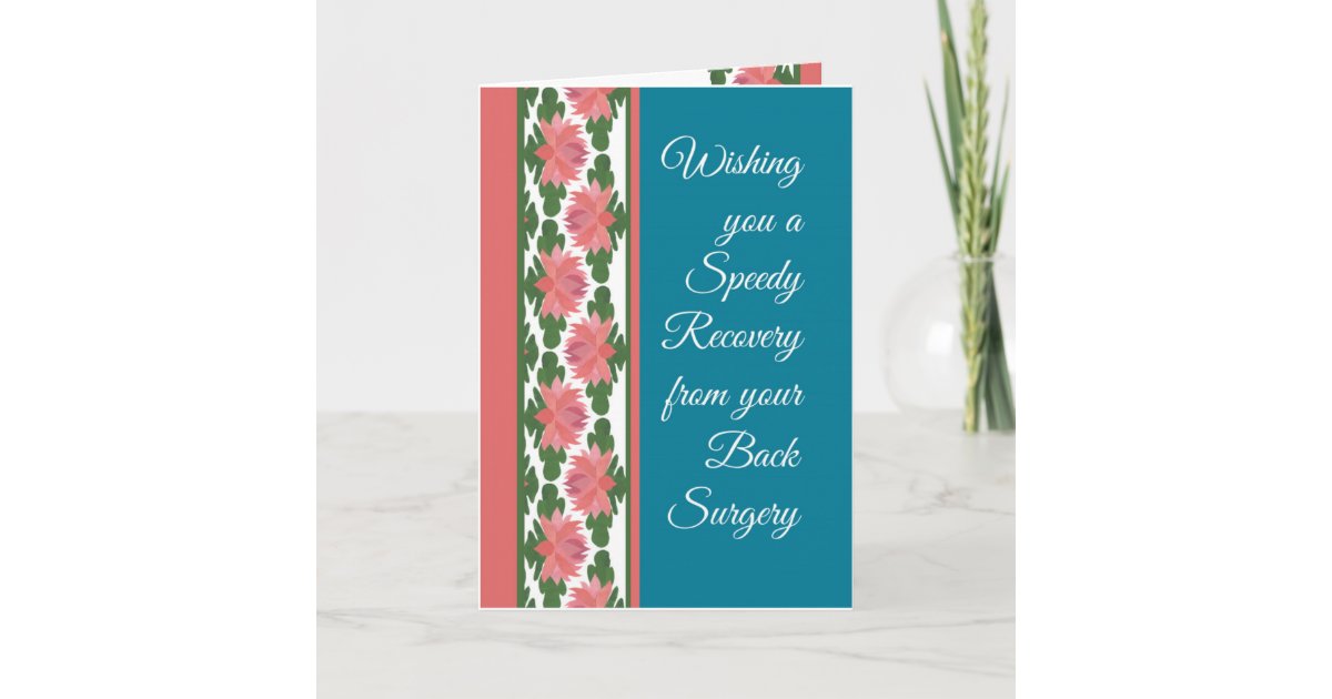 Get Well from Back Surgery Card, Water Lilies Card | Zazzle