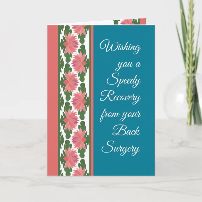 Get Well from Back Surgery Card, Water Lilies Card | Zazzle