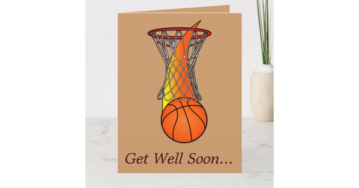 Get Well from Basketball Team Large Card | Zazzle