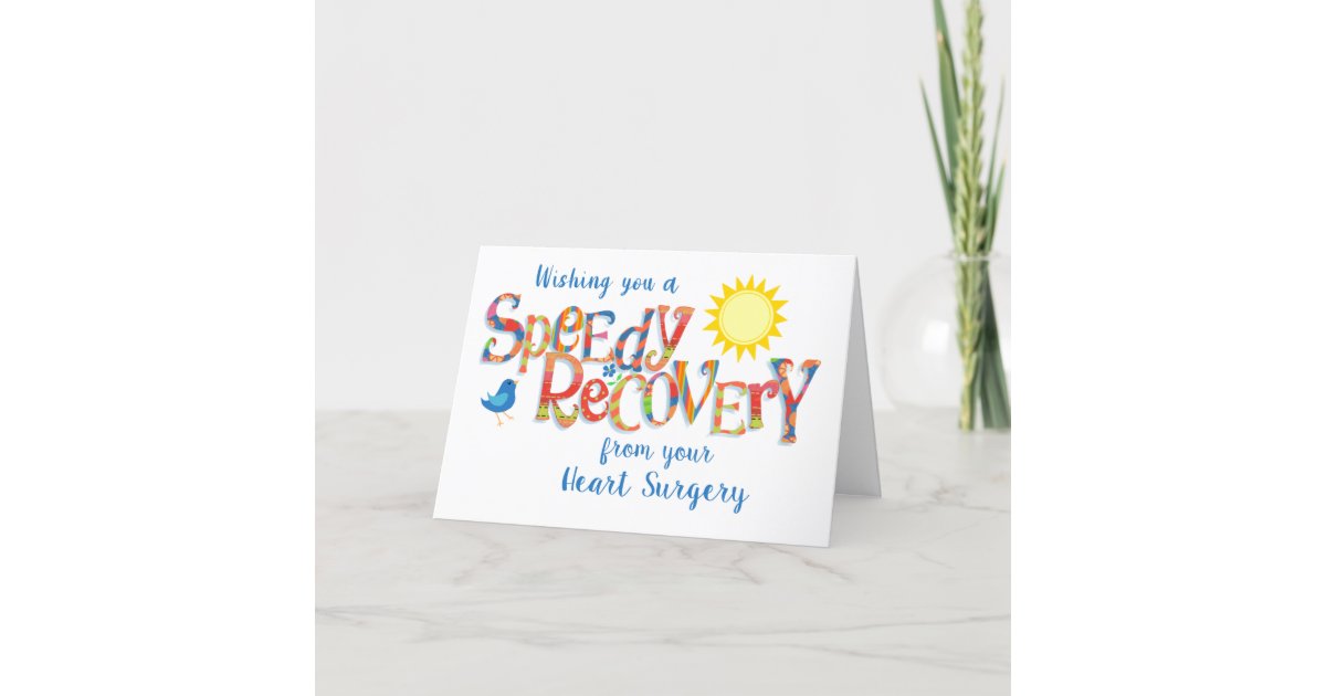 Get Well from Heart Surgery Word Art Card | Zazzle