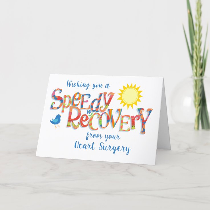 Get Well from Heart Surgery Word Art Card | Zazzle