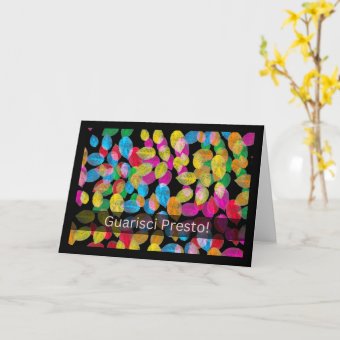 Get Well in Italian Guarisci Presto with Leaves Card | Zazzle