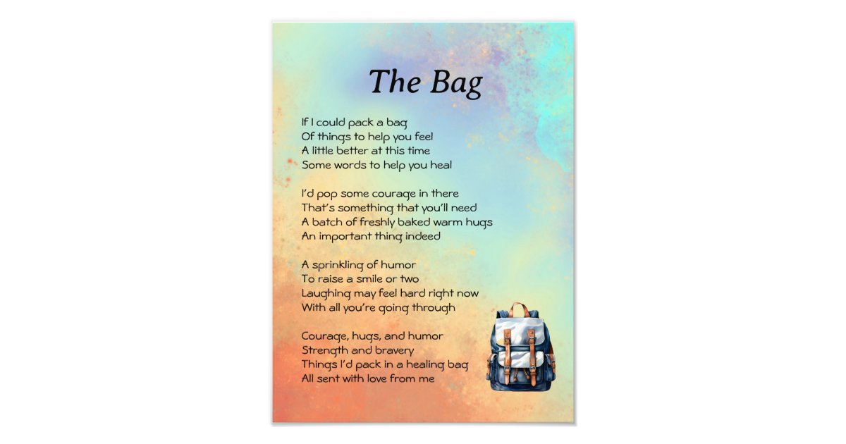 Get well Poem Photo Print | Zazzle