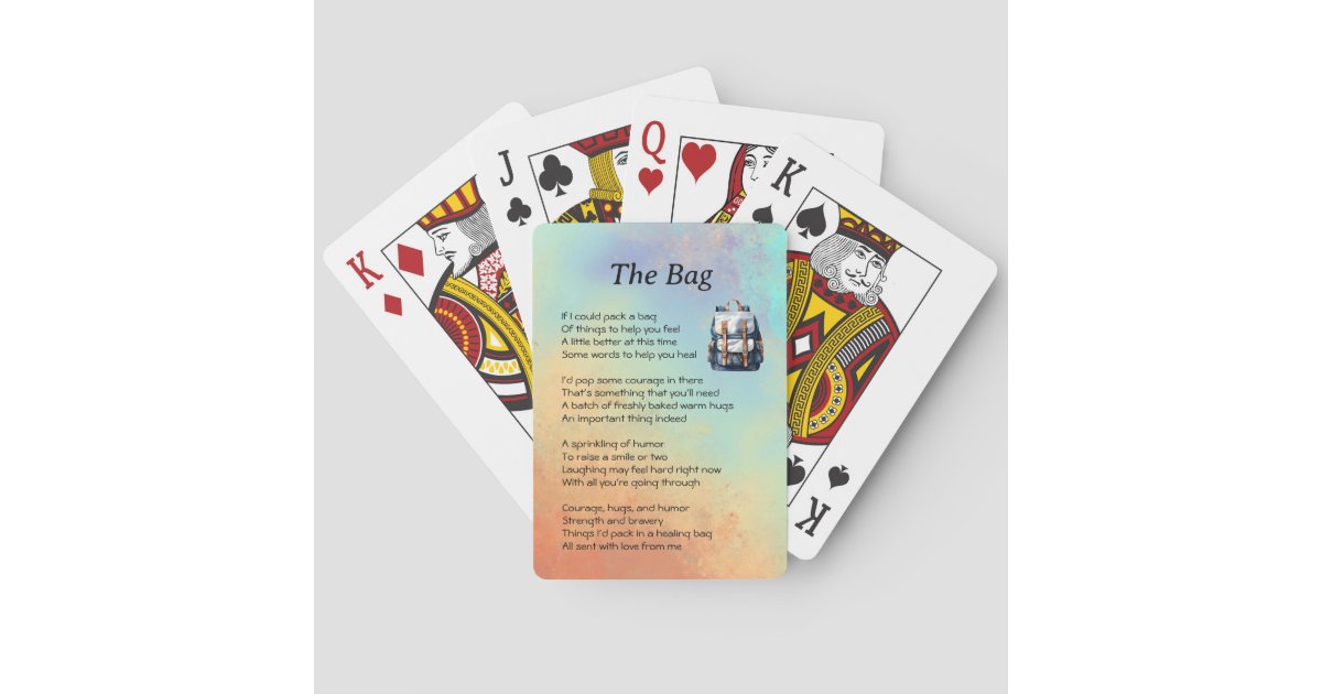 Get well Poem Poker Cards | Zazzle
