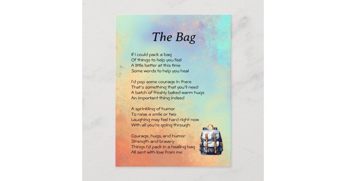 Get well Poem Postcard | Zazzle